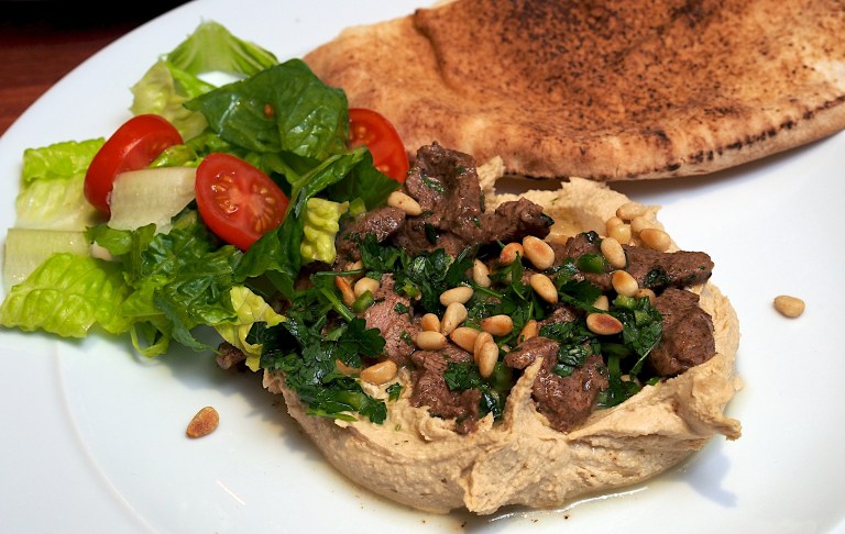 Hummus Kawarma (lamb) with Lemon Sauce | Jono & Jules do food & wine