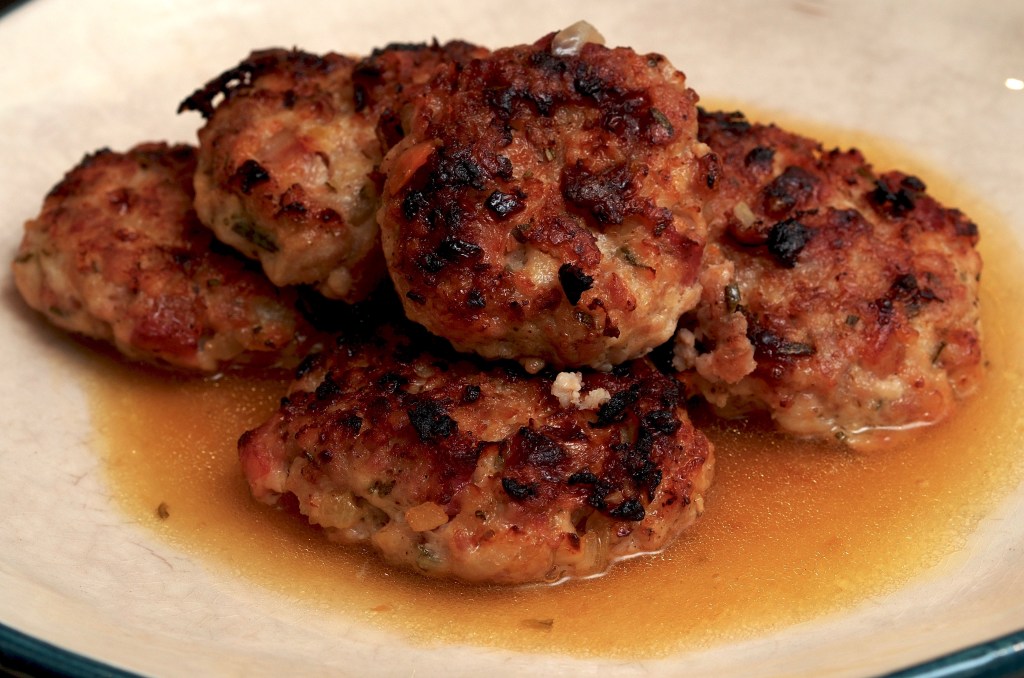 Chicken Patties with Rosemary & Pancetta | Jono & Jules do food & wine