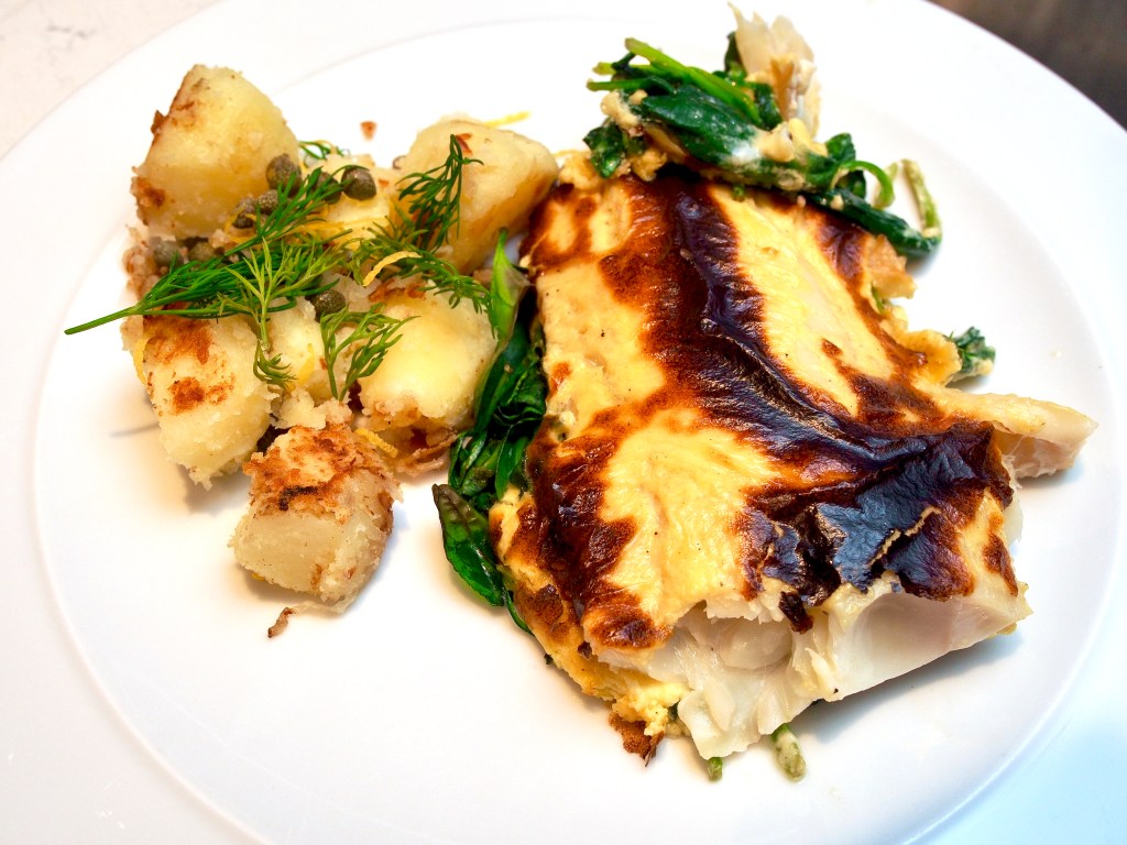 Smoked Haddock & Hollandaise Bake with Dill & Caper Fried Potatoes ...