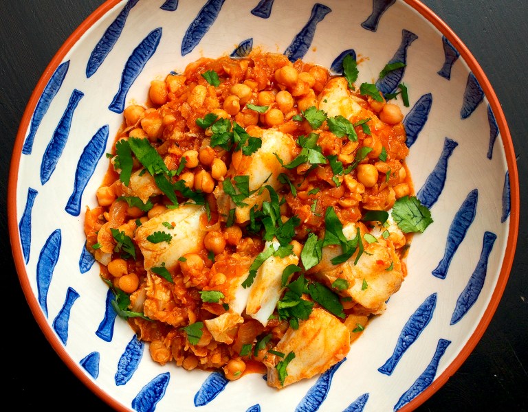 Harissa Chickpeas with Flaked Cod | Jono & Jules do food & wine